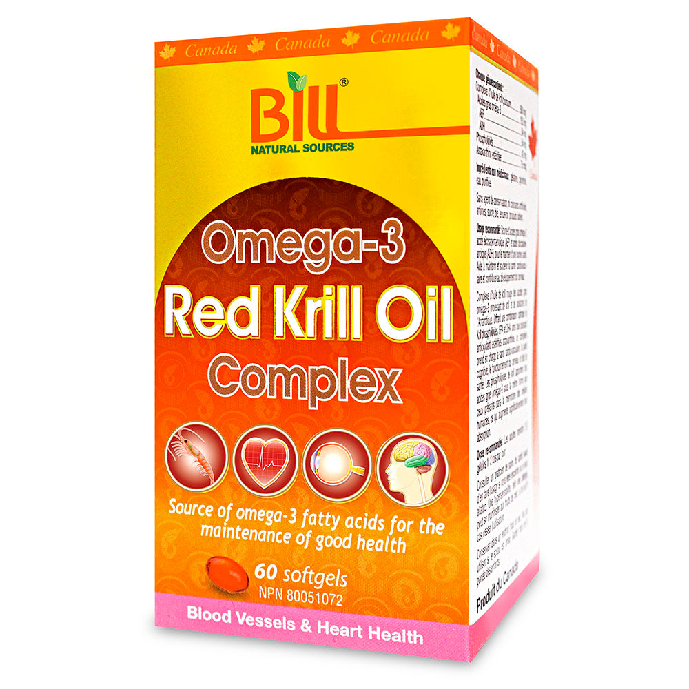BILL Natural Sources® Omega-3 Red Krill Oil Complex 60 Softgels – Shing ...