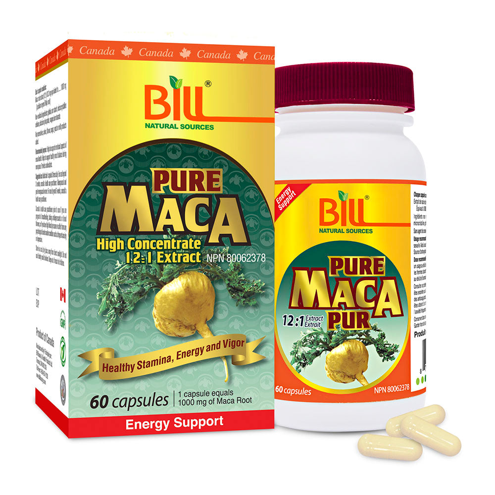 BILL Natural Sources® Pure Maca 1000mg 12:1 Extract 60 Capsules – Shing ...