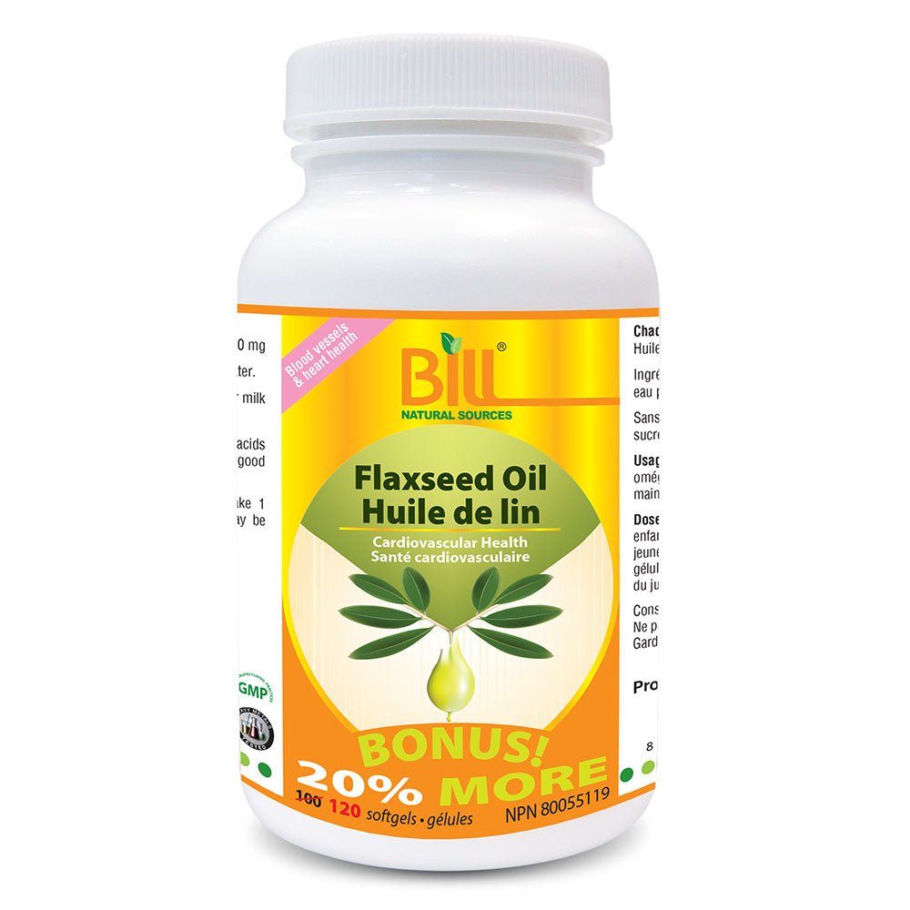 BILL Natural Sources® Flaxseed Oil 1000mg 120 Softgels – Shing Hing Food