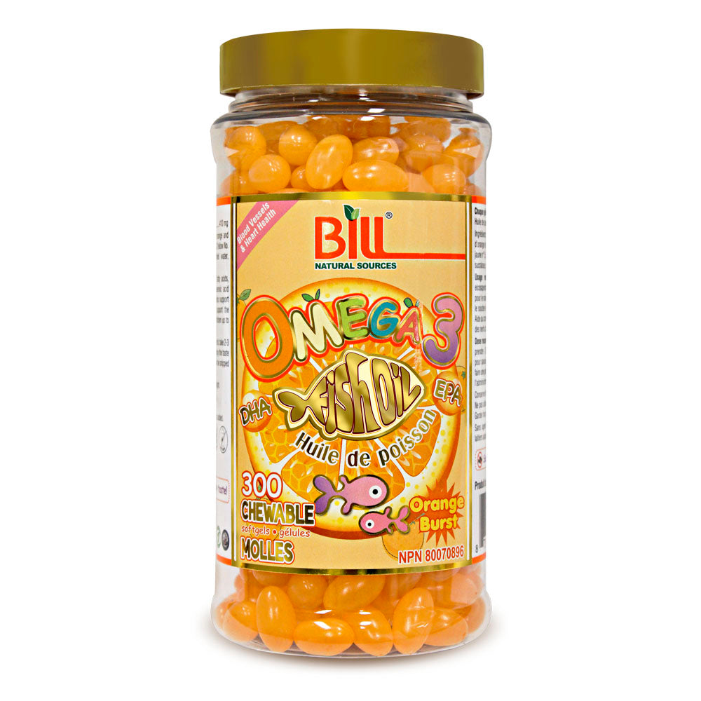 BILL Natural Sources® Orange Burst Omega-3 Fish Oil 300 Chewable Softg ...