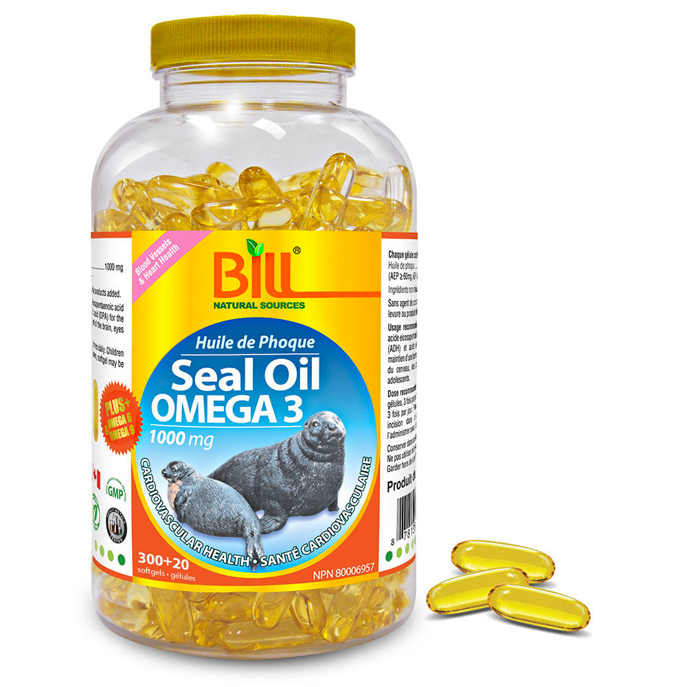 BILL Natural Sources® Omega 3 Seal Oil 1000 mg 320 Softgels – Shing ...
