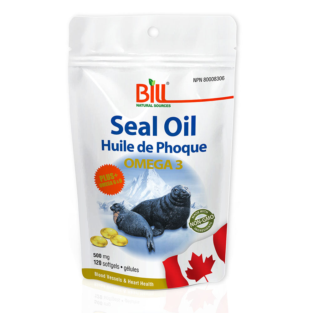 BILL Natural Sources® Seal Oil Omega 3 500mg 120 Softgels in Aluminium ...