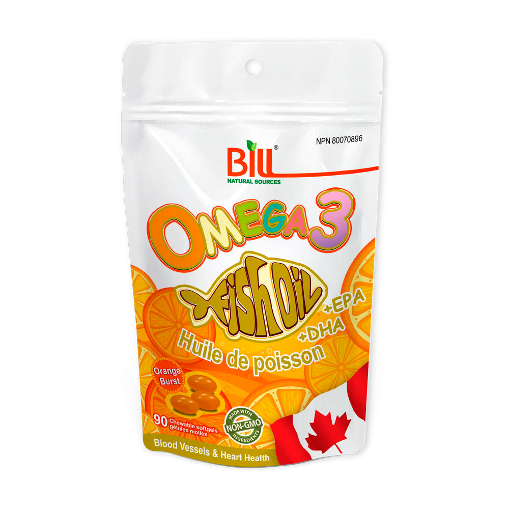 BILL Natural Sources® Orange Burst Omega-3 Fish Oil 90 Chewable Softge ...