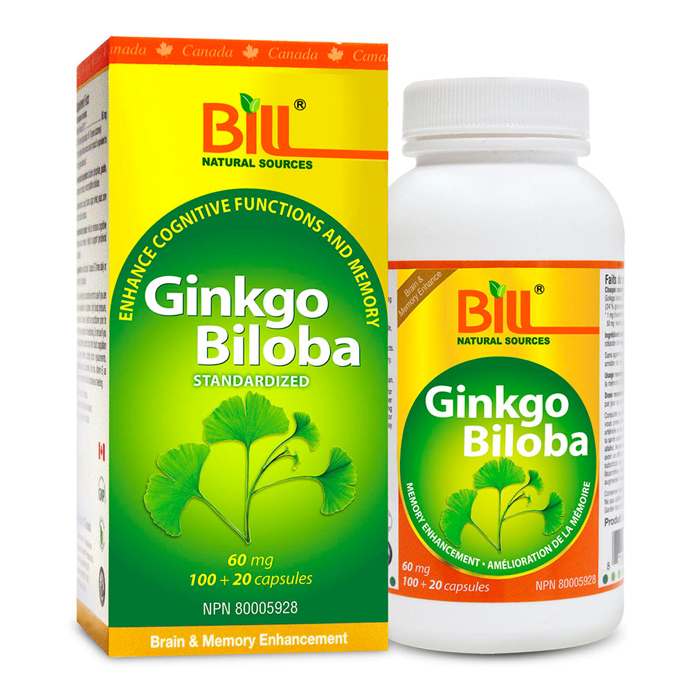BILL Natural Sources® Ginkgo Biloba 60mg Vegetarian Capsules – Shing ...