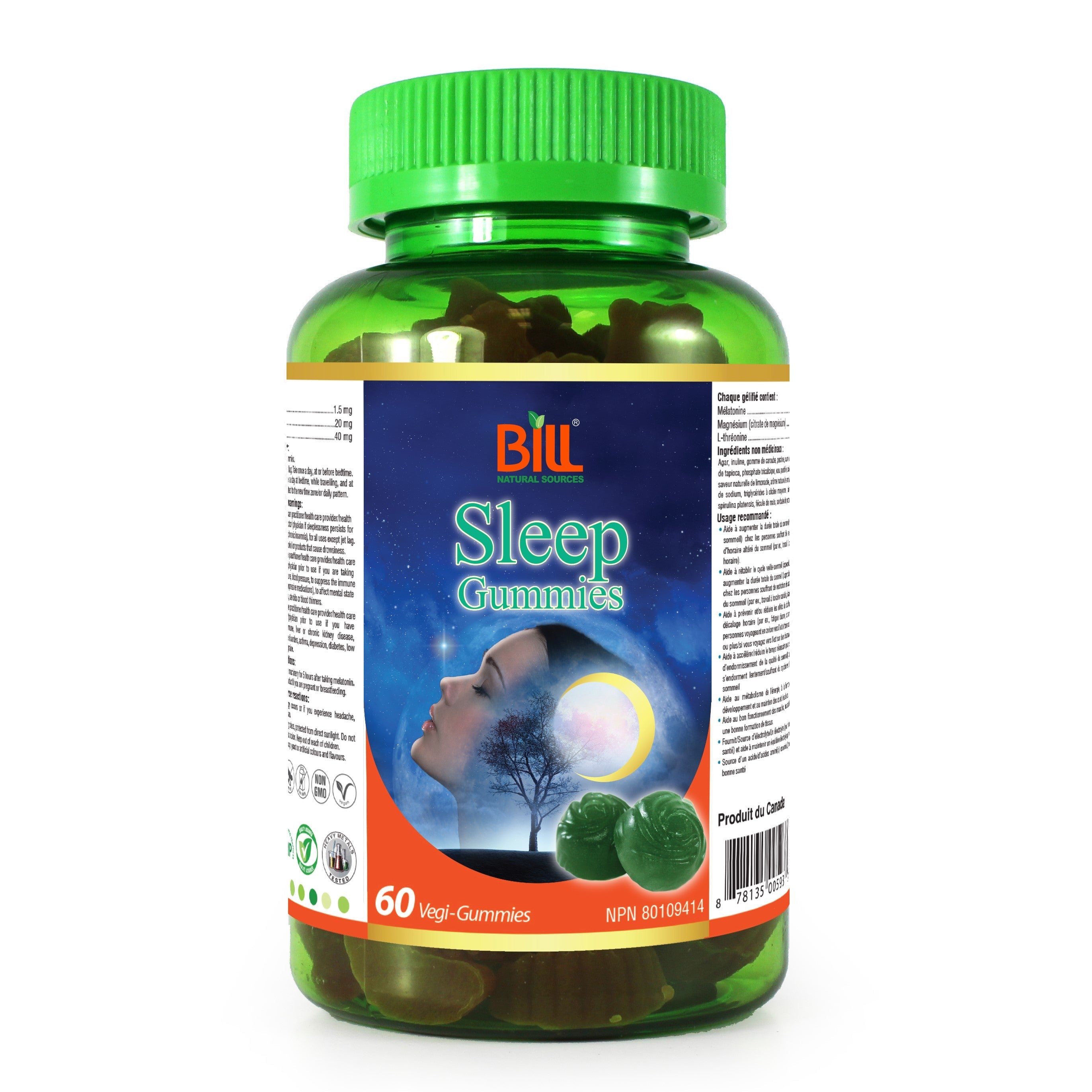 BILL Natural Sources® Sleep 60 vegetarian gummies – Shing Hing Food